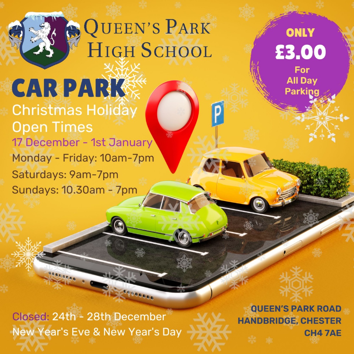 Queen’s Park High School - Our Car park is open!