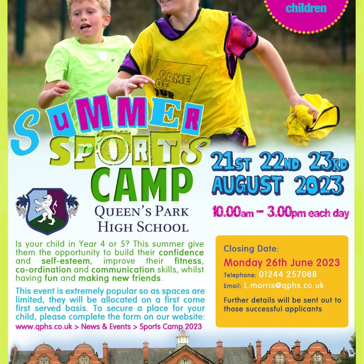 Queen’s Park High School - Free Sports Camp for Year 4 & 5 children