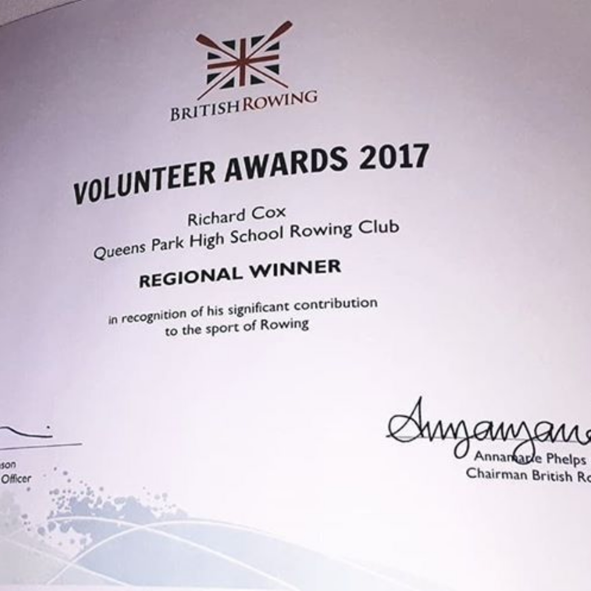 Queen’s Park High School - 'Oar'some Award for Rowing Club